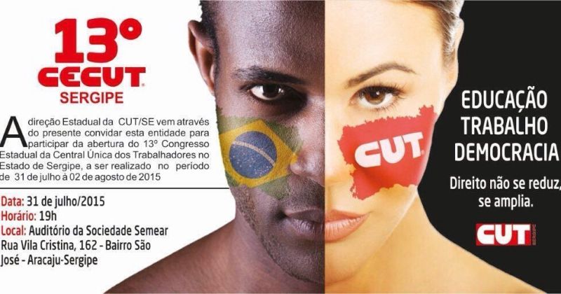 13º CECUT-Sergipe começa nesta sexta-feira (30) - CUT - Central Única ...